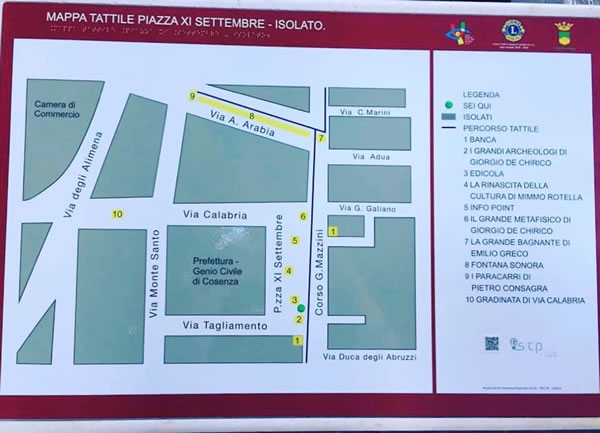 Consegna mappa tattile per non vedenti – Lions Club Cosenza Castello Svevo